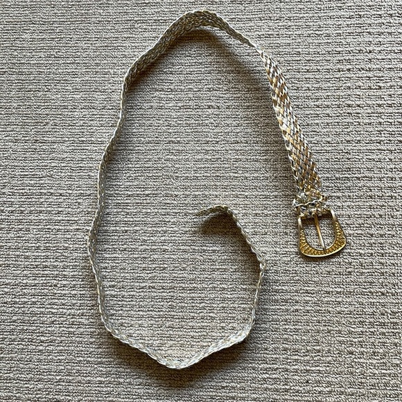 Accessories | Vintage Metallic 8s Woven Snake Belt Gold Silver Dance ...